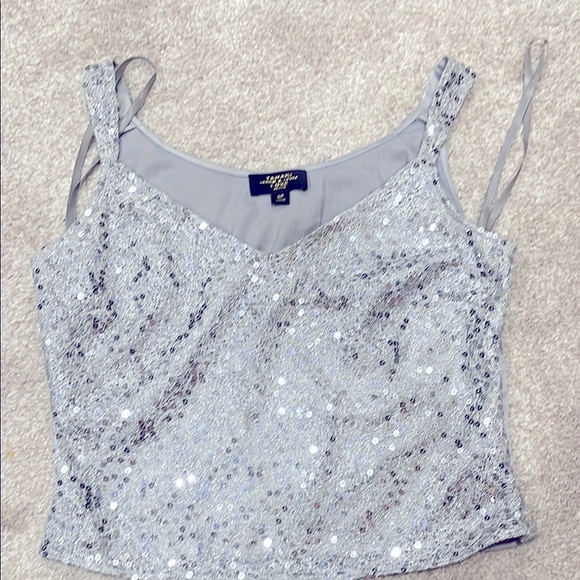 Tahari | Tops | Silver Sequin Womens Top | Poshmark